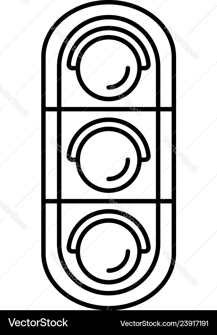 Urban traffic lights icon outline style Royalty Free Vector