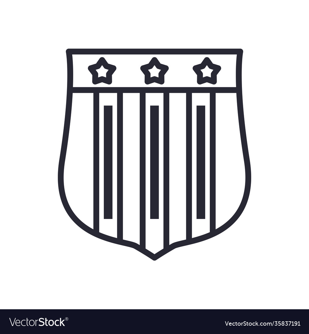 Usa shield line style icon design Royalty Free Vector Image Usa shield line style icon design Royalty Free Vector Image