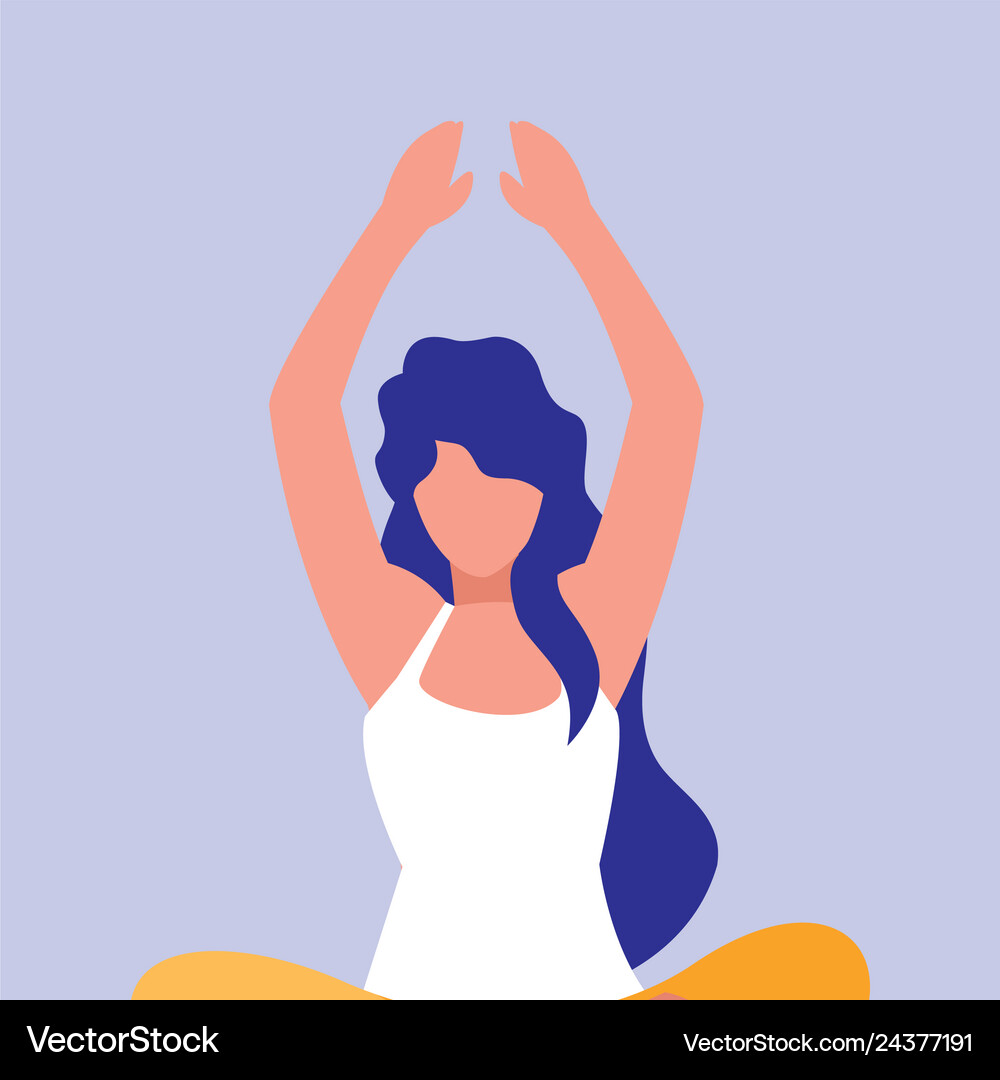 Woman practicing yoga avatar character Royalty Free Vector