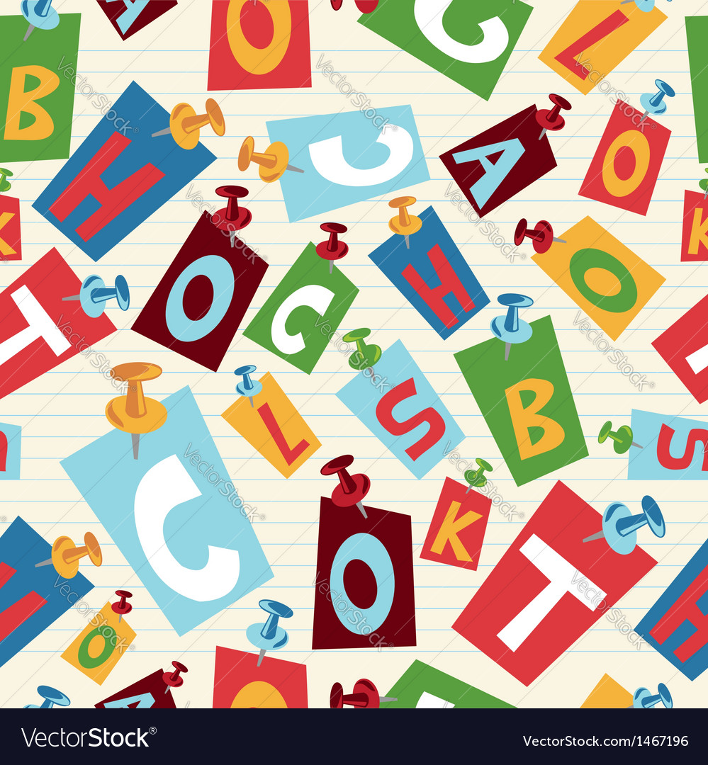 Back to school letters pattern Royalty Free Vector Image