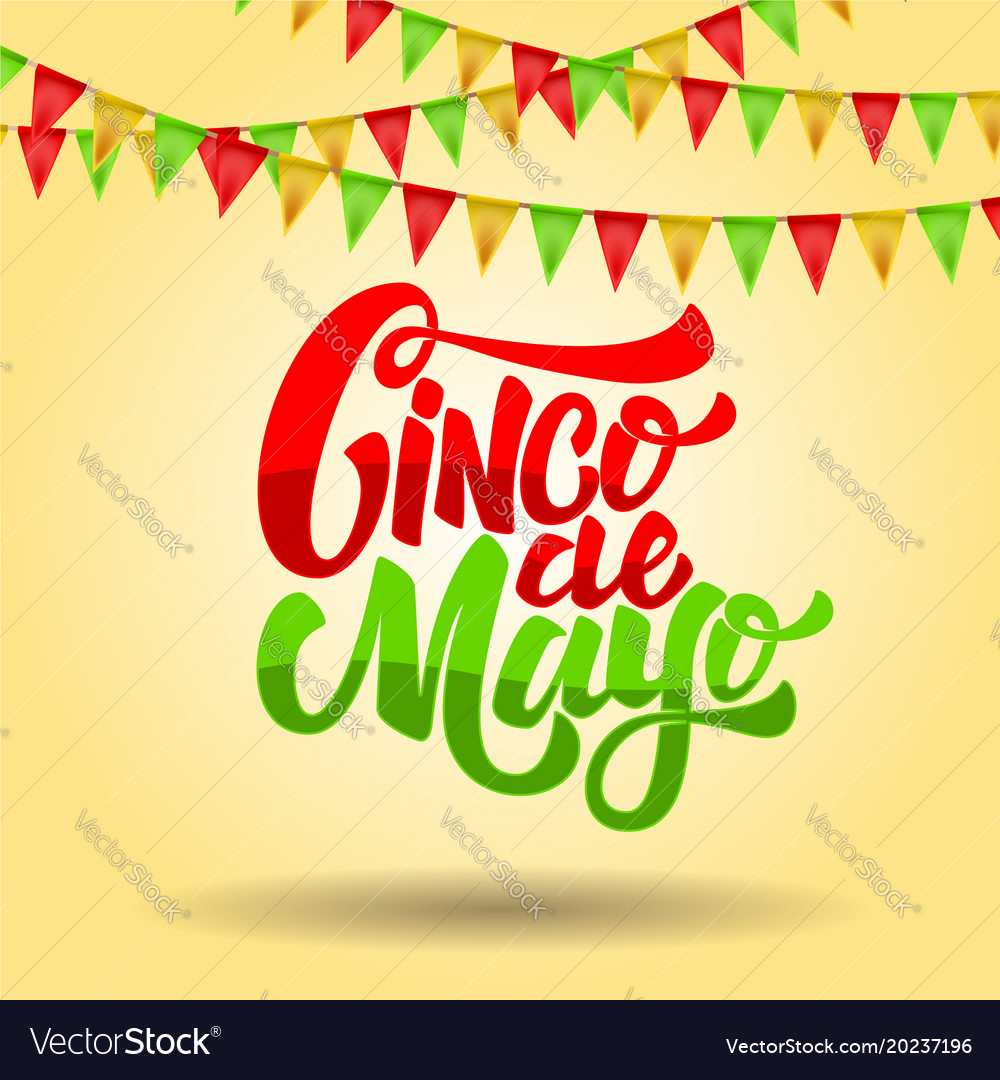 Cinco de mayo lettering phrase on background Vector Image
