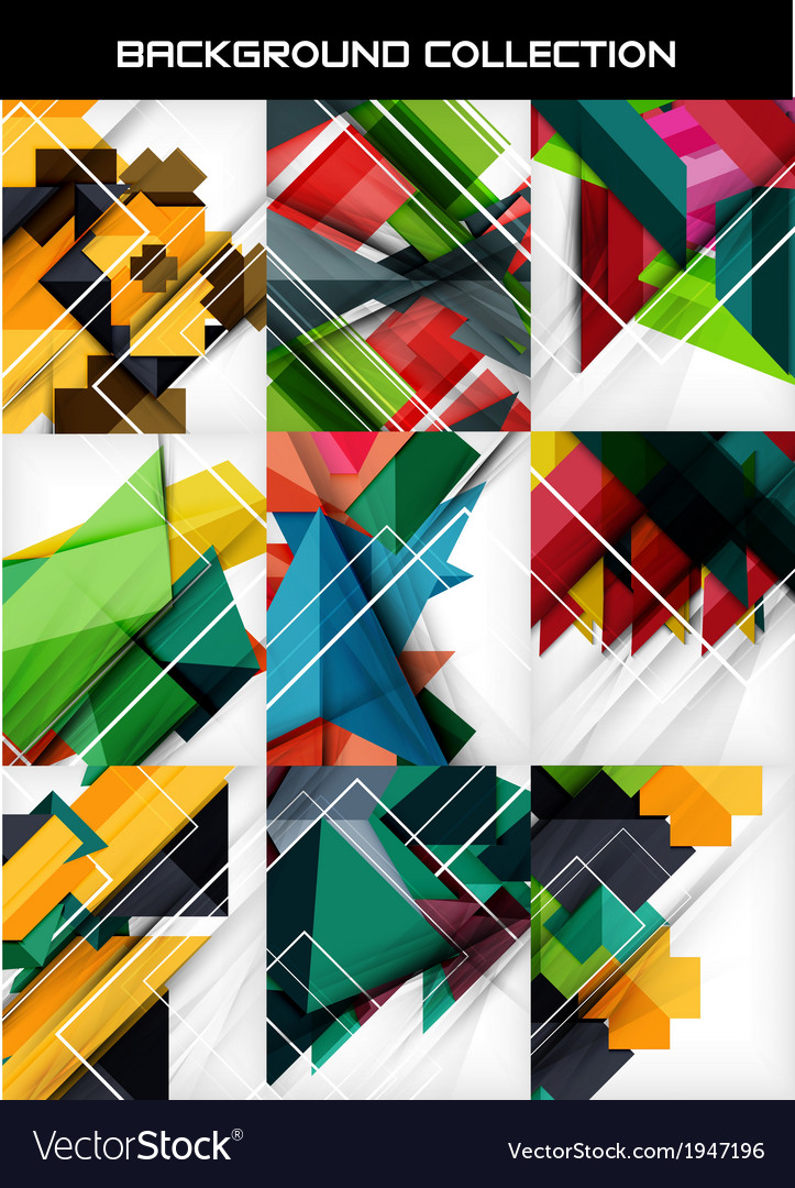 Collection of geometric shape abstract backgrounds