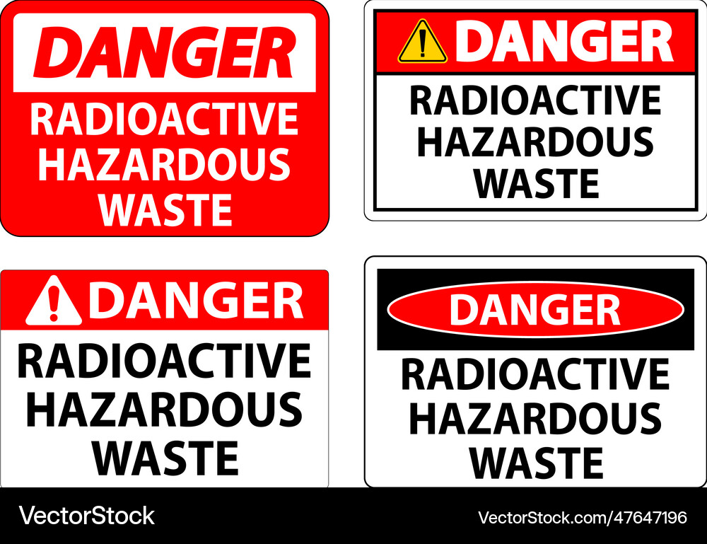 Danger sign radioactive hazardous waste Royalty Free Vector