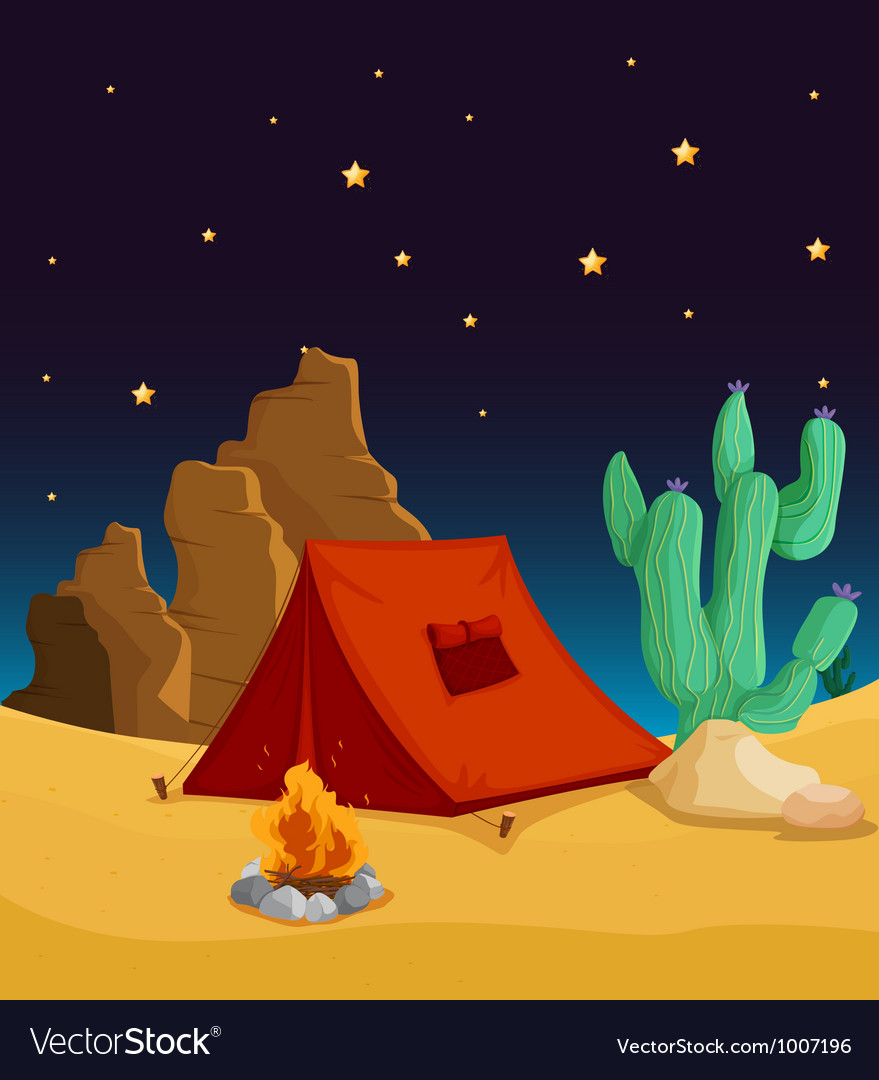 Desert Camping Royalty Free Vector Image - VectorStock