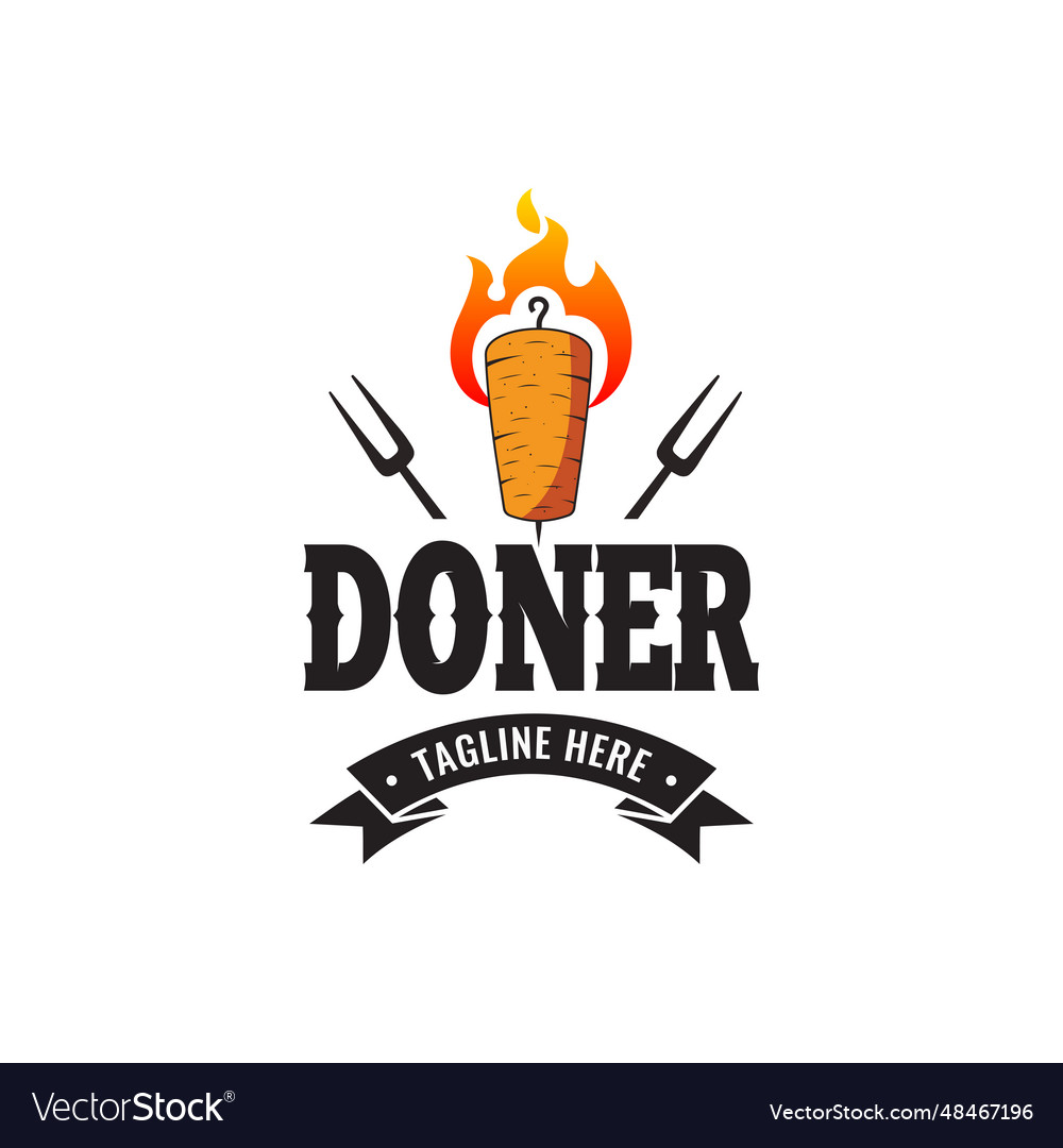 Doner kebab logo design and icon Royalty Free Vector Image