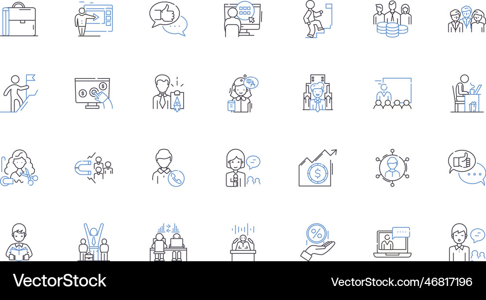 Employment occupation line icons collection Vector Image