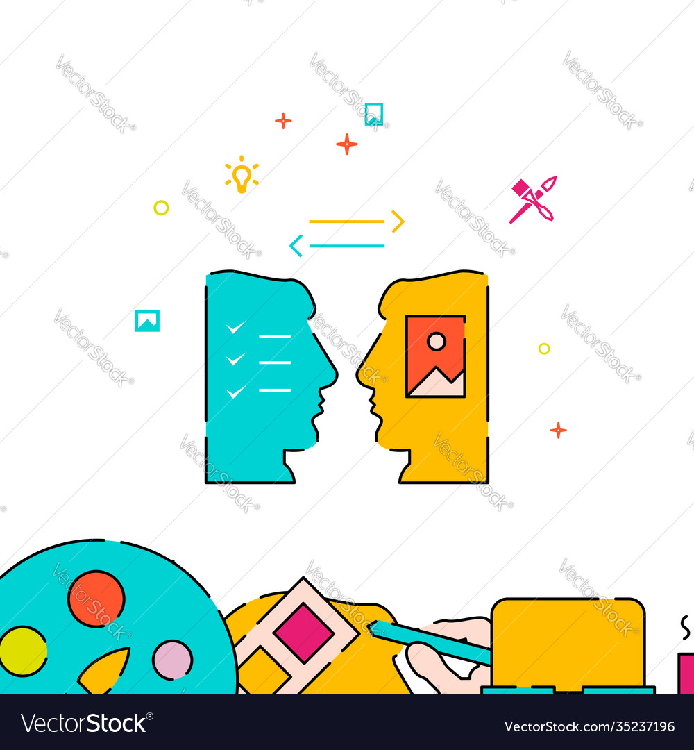 Exchange views between customer Royalty Free Vector Image