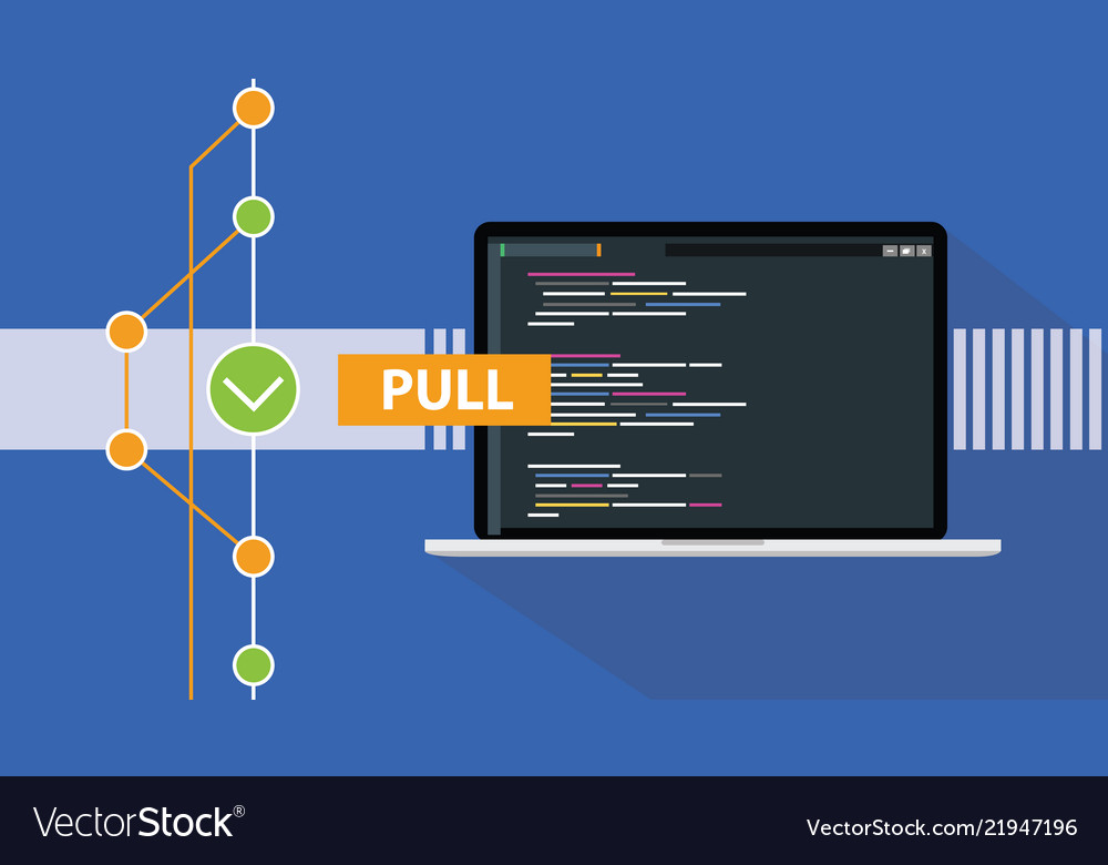 Git pull command programming technology code Vector Image Git pull command programming technology code Vector Image