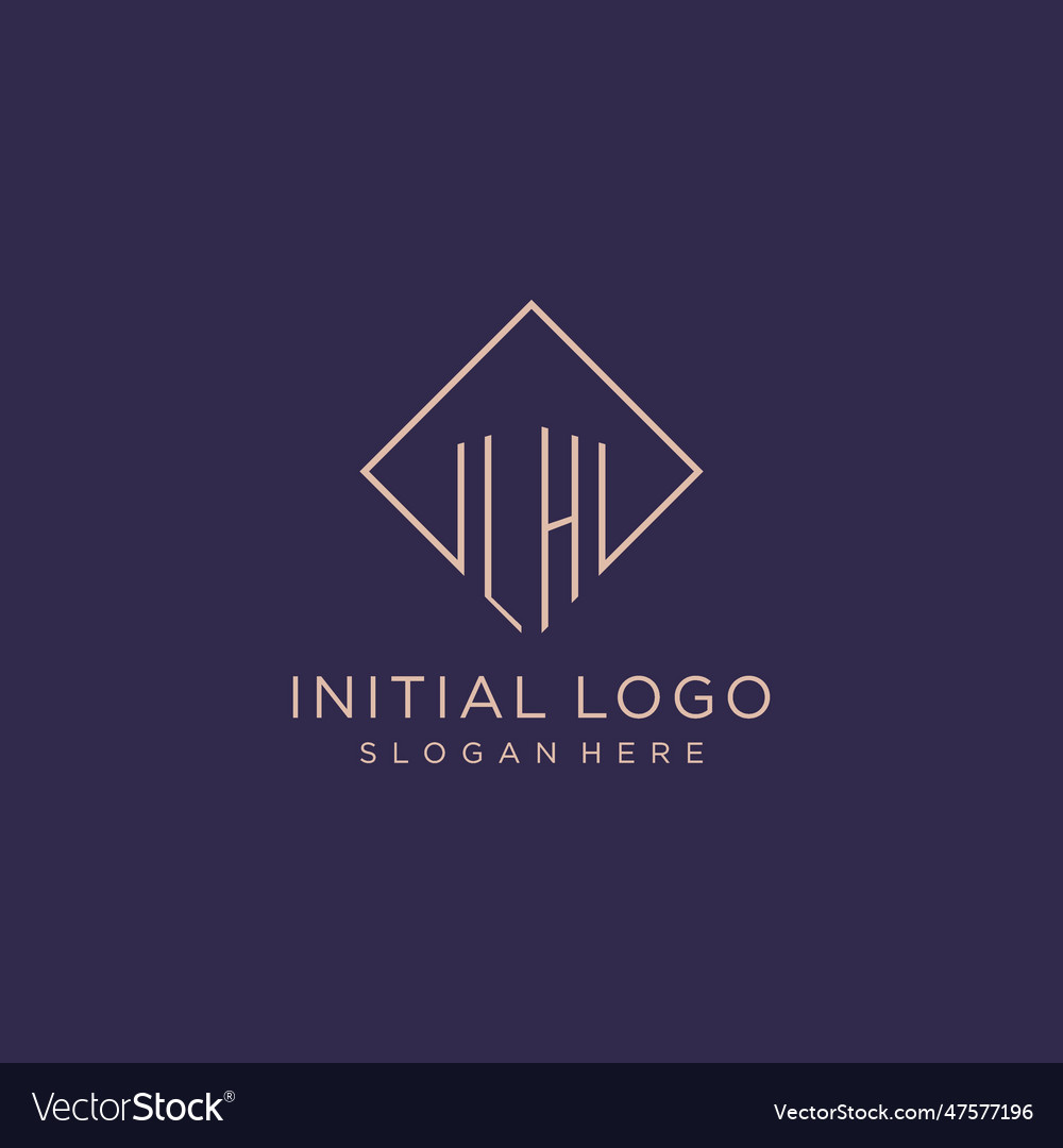Initials lh logo monogram with rectangle style Vector Image