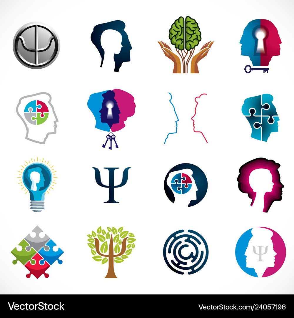 Psychology human brain psychoanalysis and Vector Image