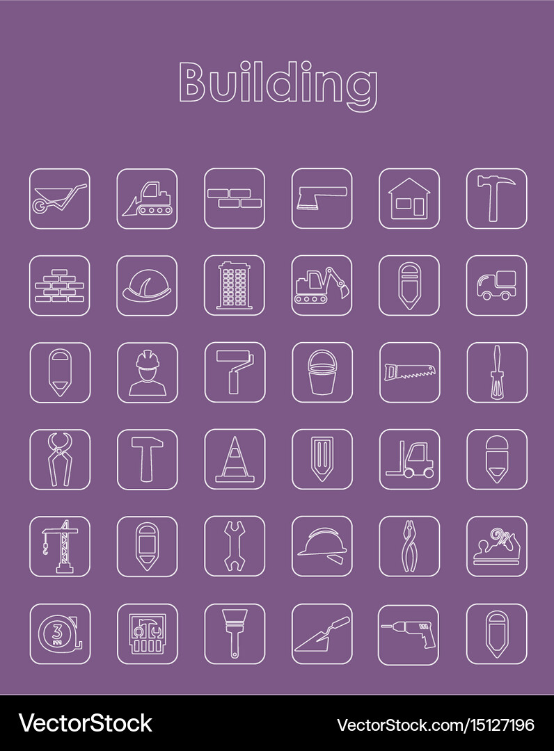 Set of building simple icons Royalty Free Vector Image