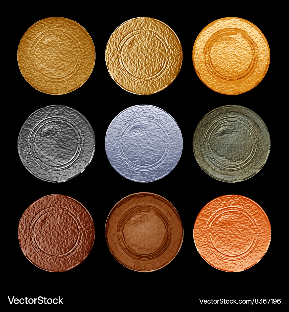 Set of old blank templates for ancient coins Vector Image