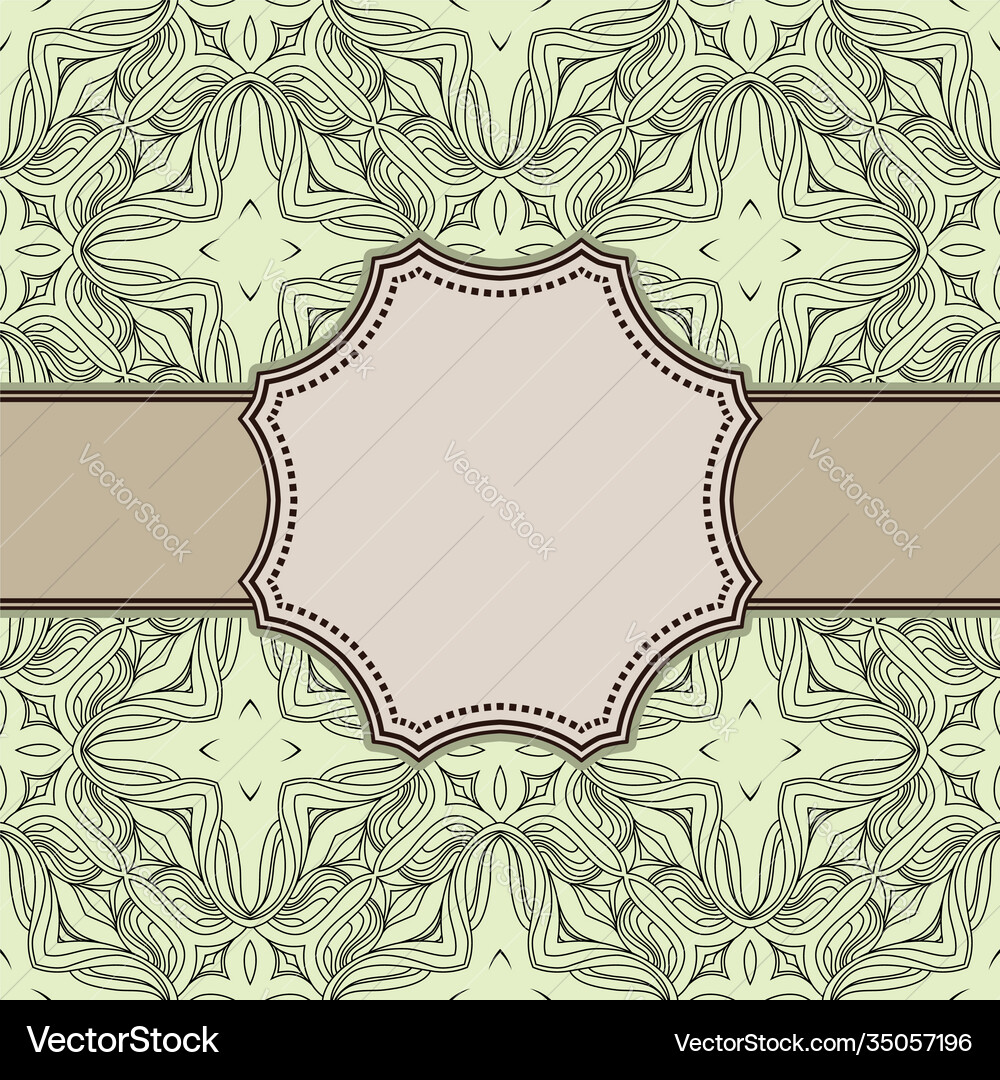 Vintage abstract flower frame with text place Vector Image