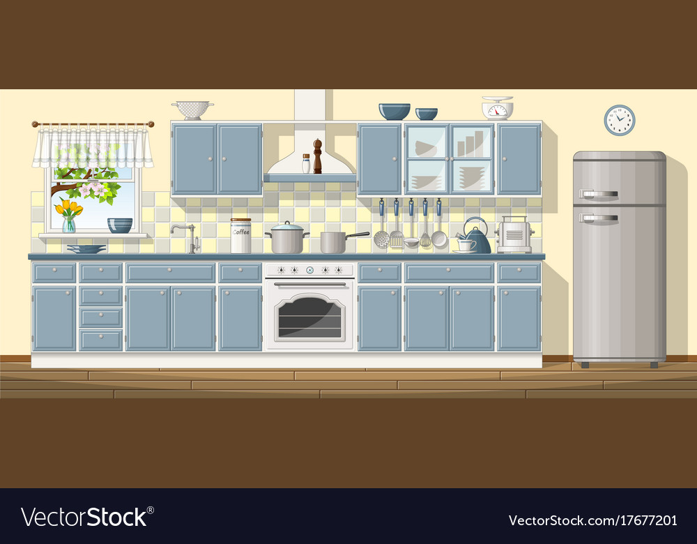 A classic kitchen Royalty Free Vector Image - VectorStock