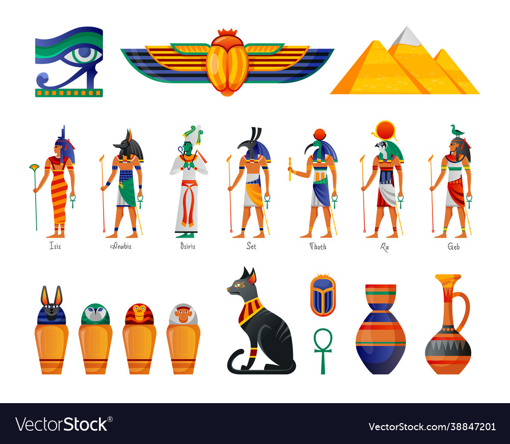 Ancient egypt set Royalty Free Vector Image - VectorStock