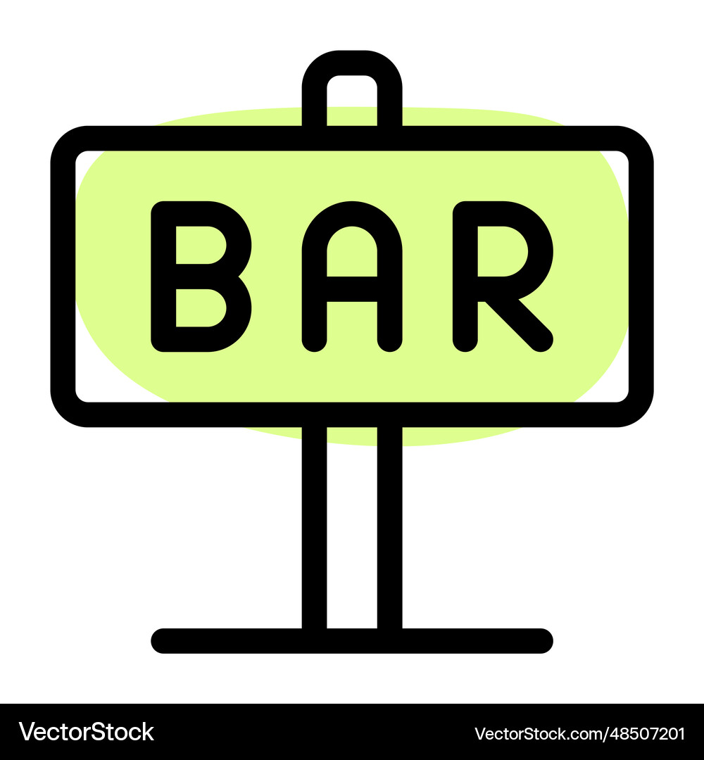 Bar sign board mounted on street side Royalty Free Vector
