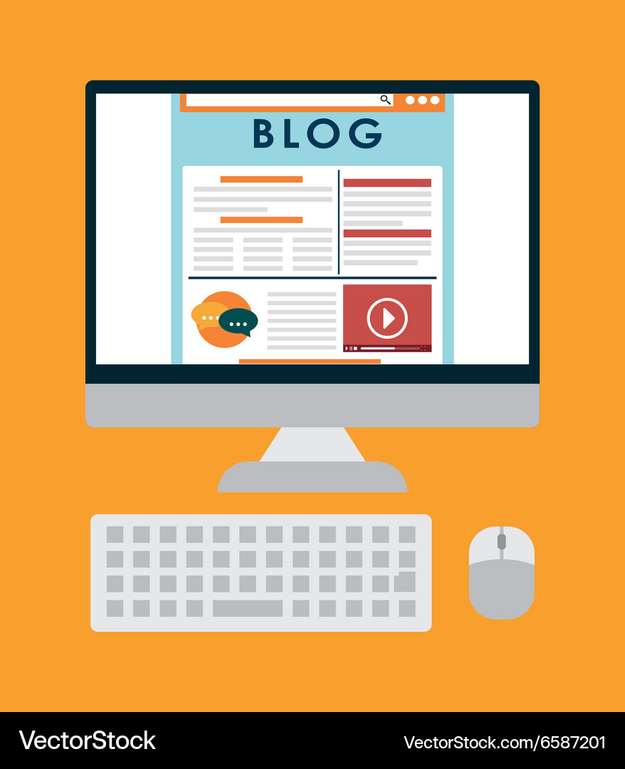 Blog blogging and blogglers theme Royalty Free Vector Image