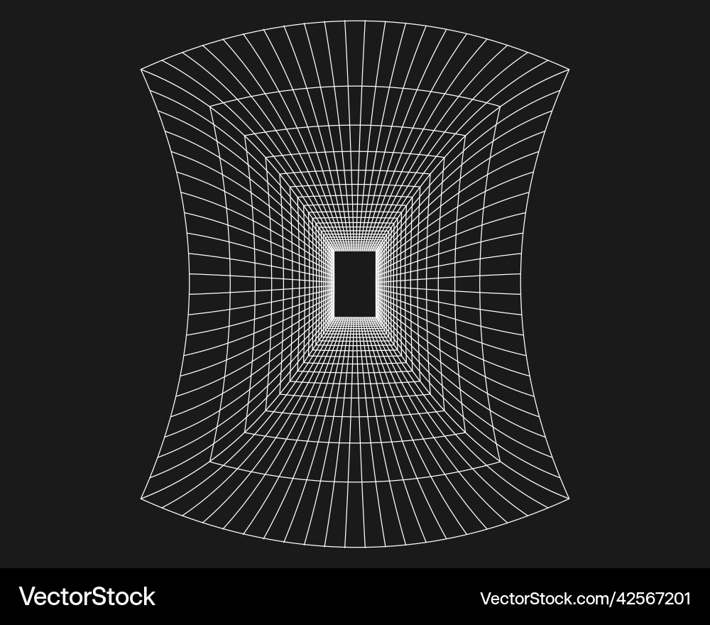 Cyber grid retro punk perspective rectangular Vector Image