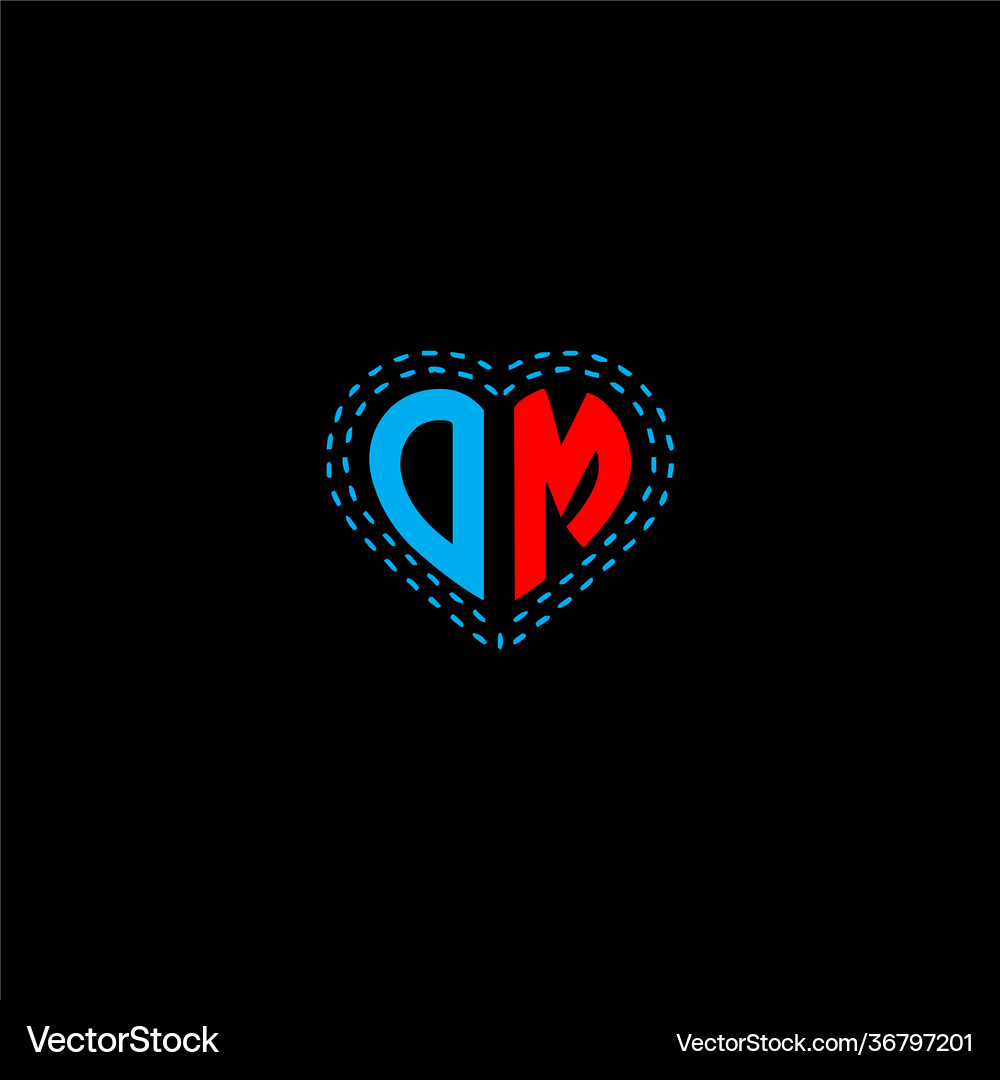 D m letter logo emblem design on black color Vector Image