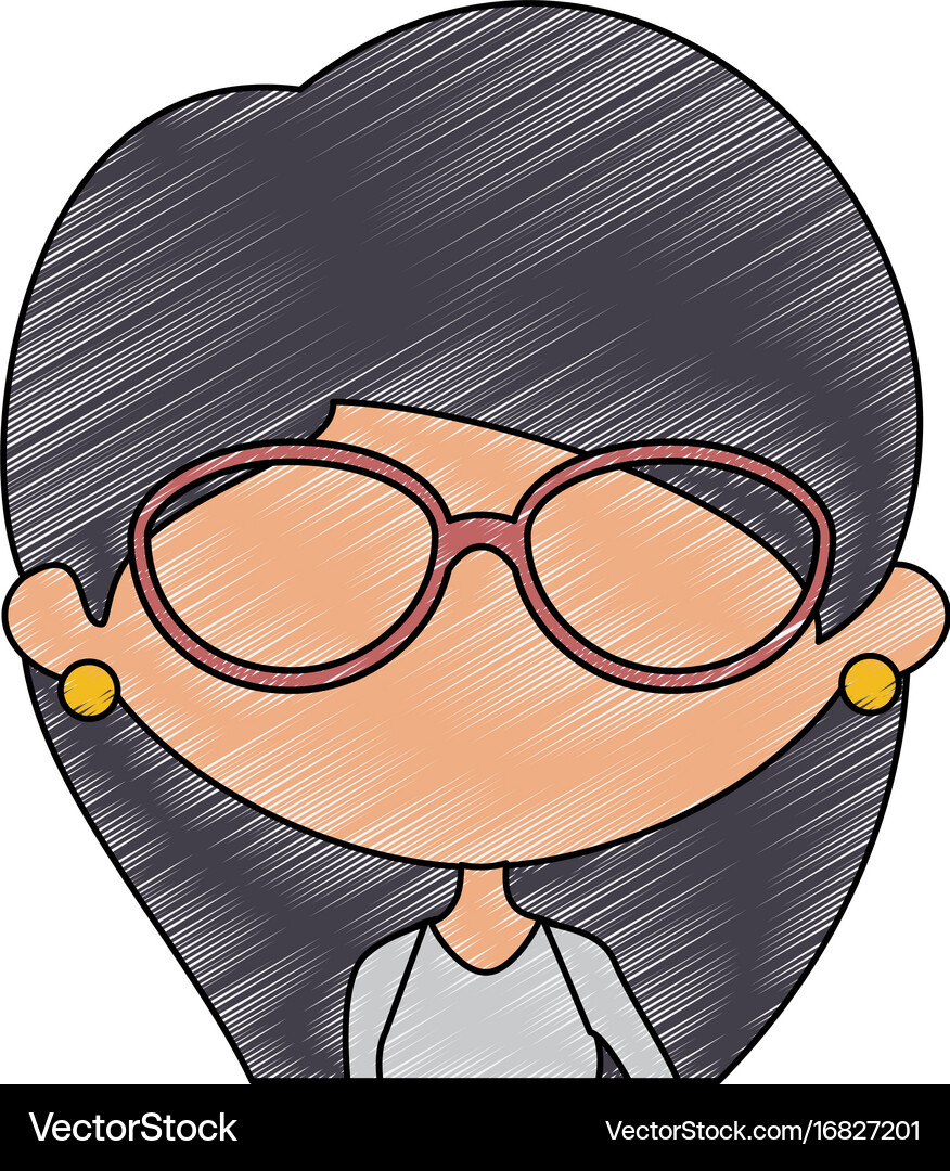 Girl with glasses icon Royalty Free Vector Image