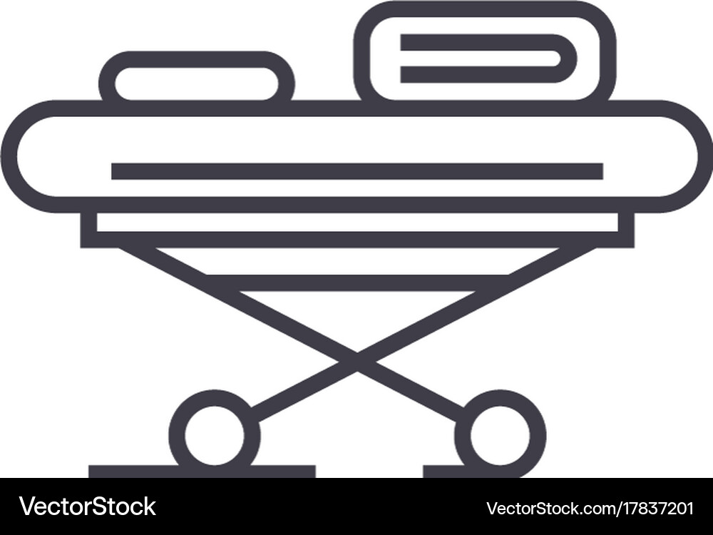 Hospital bed line icon sign Royalty Free Vector Image