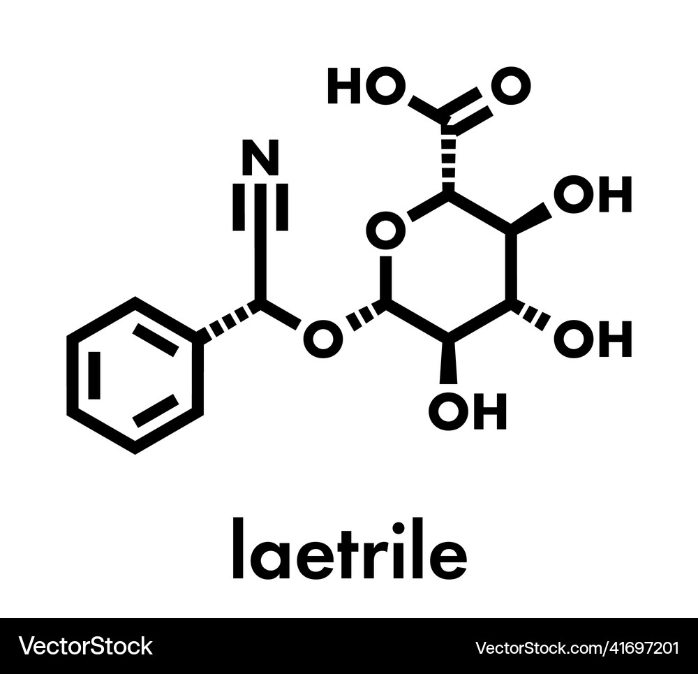 Laetrile molecule derivative of amygdalin used Vector Image