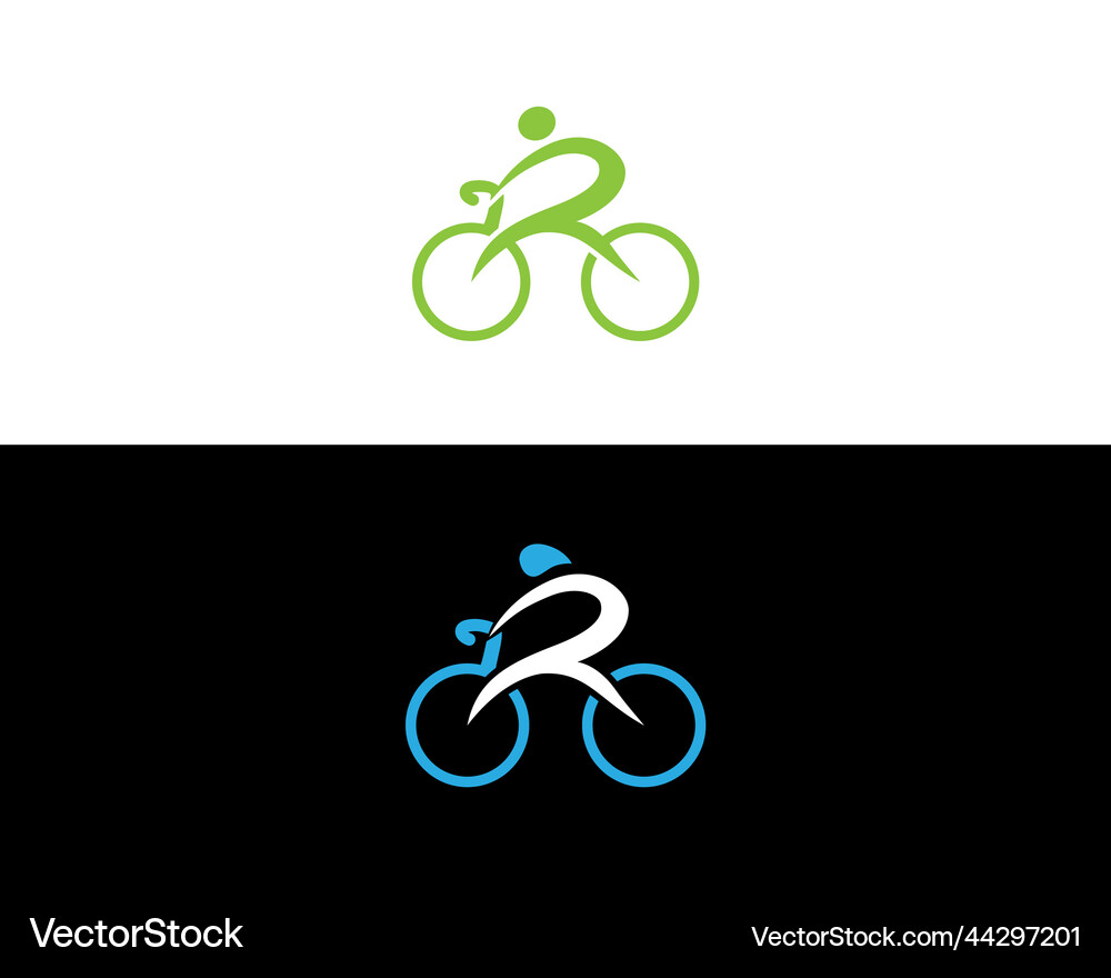 Letter r bike logo design template Royalty Free Vector Image