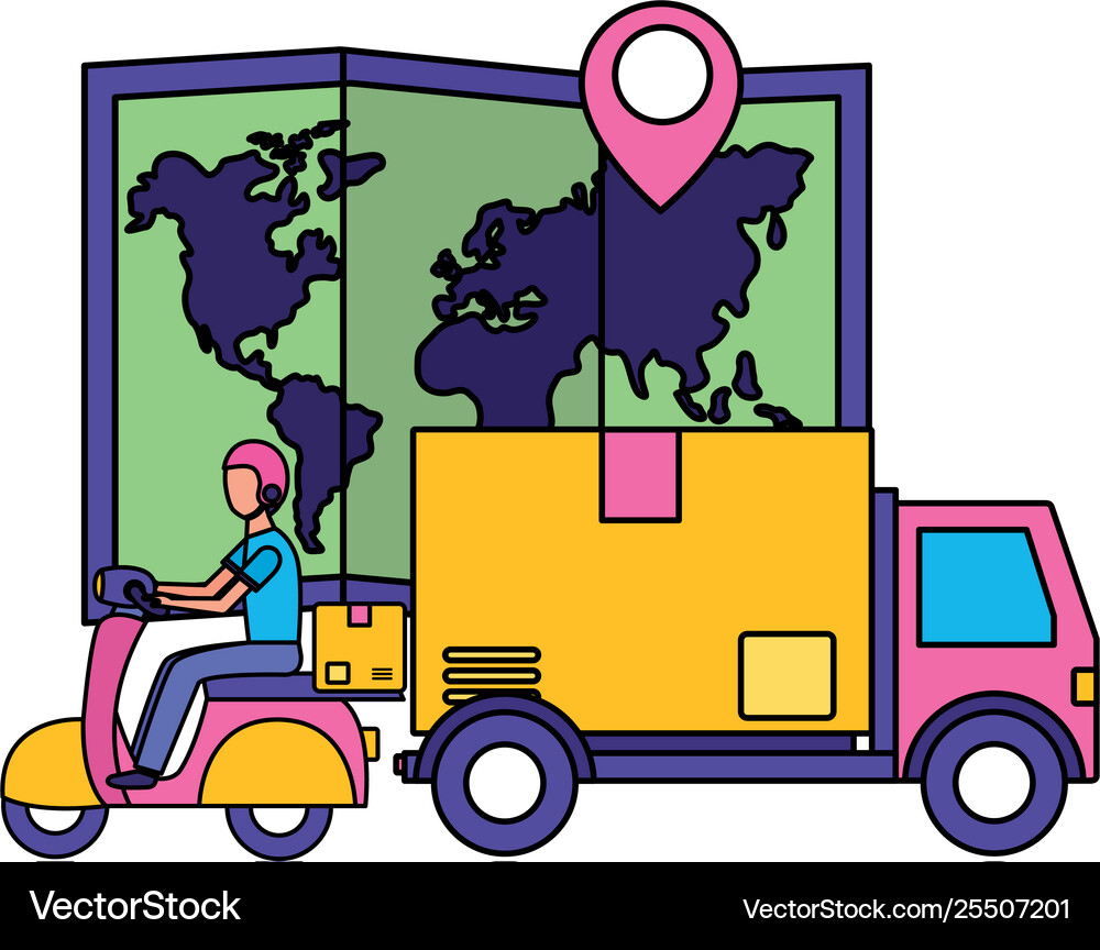 Man fast delivery Royalty Free Vector Image - VectorStock