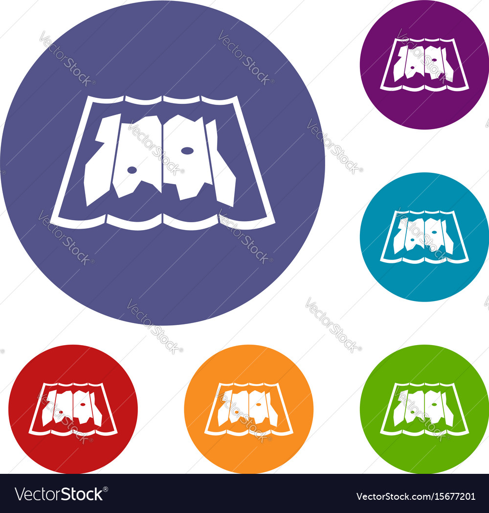 Map icons set Royalty Free Vector Image - VectorStock