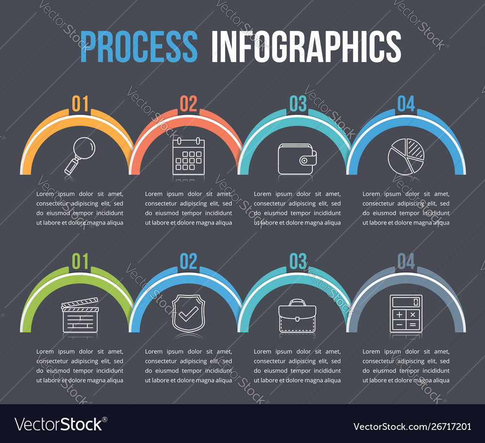 Process infographics Royalty Free Vector Image