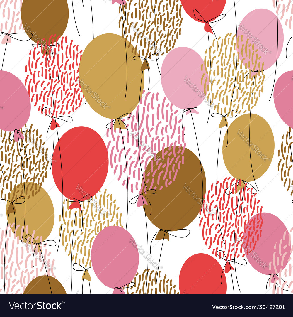 Seamless pattern with balloons Royalty Free Vector Image