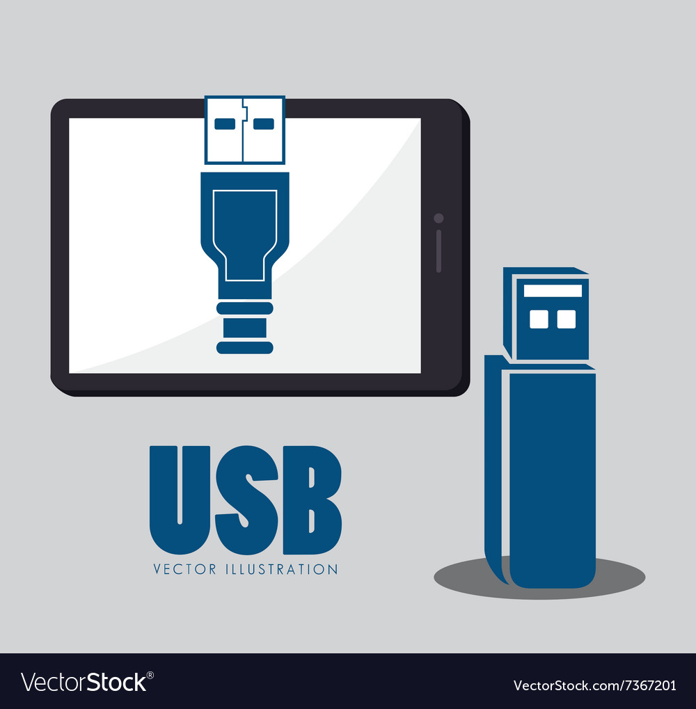 Usb technology connection Royalty Free Vector Image