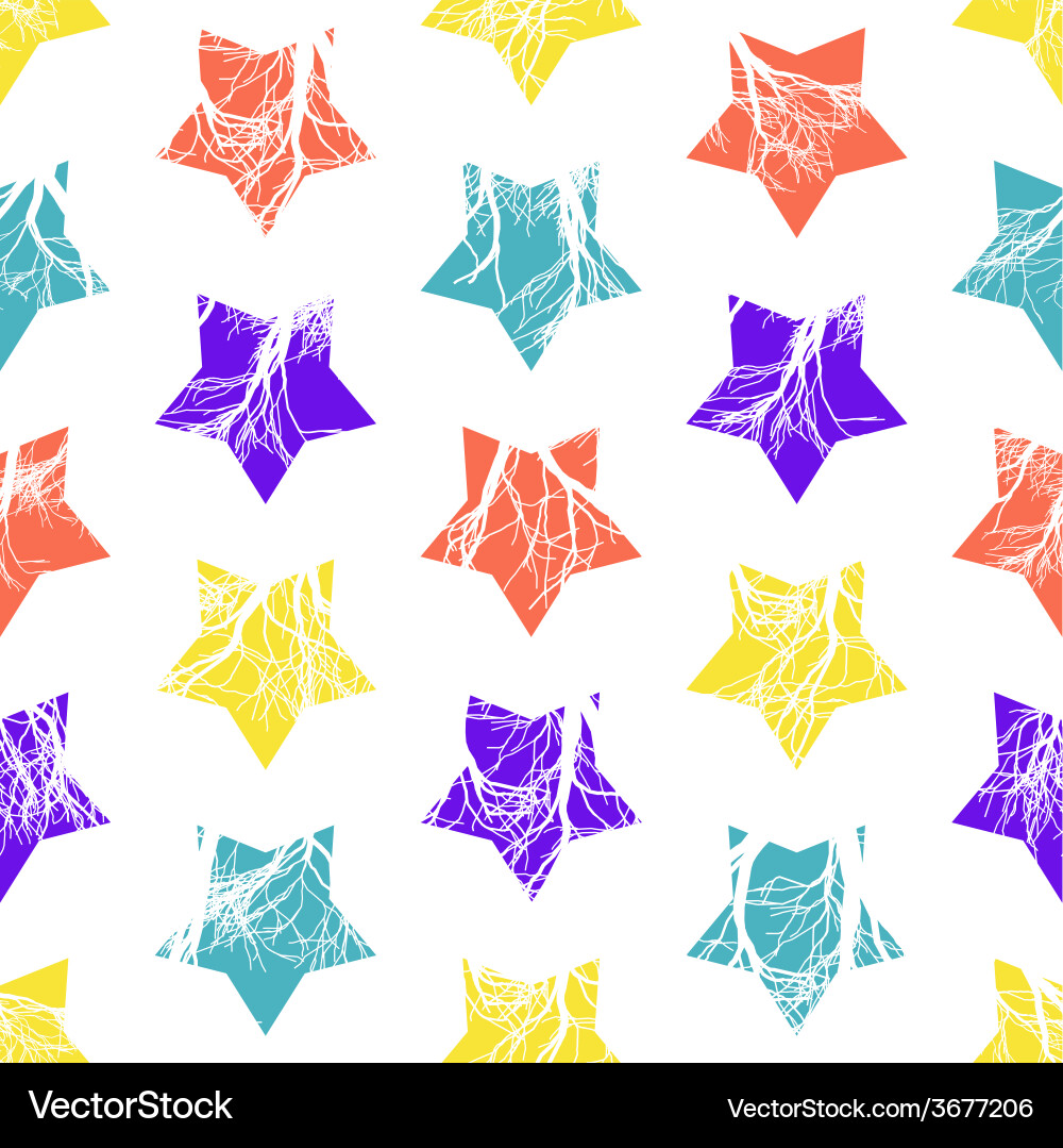 Abstract colorful stars seamless pattern Vector Image