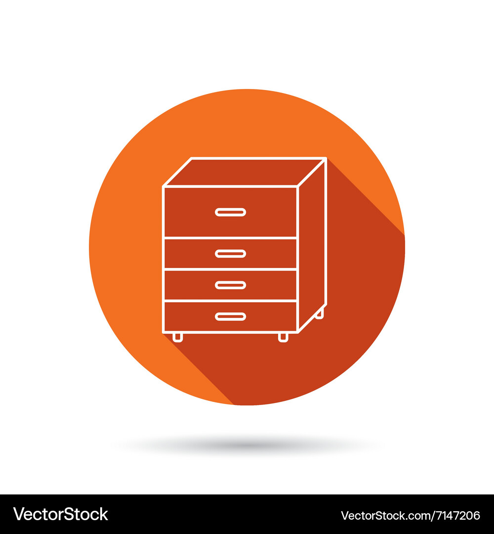 Chest of drawers icon interior commode sign Vector Image
