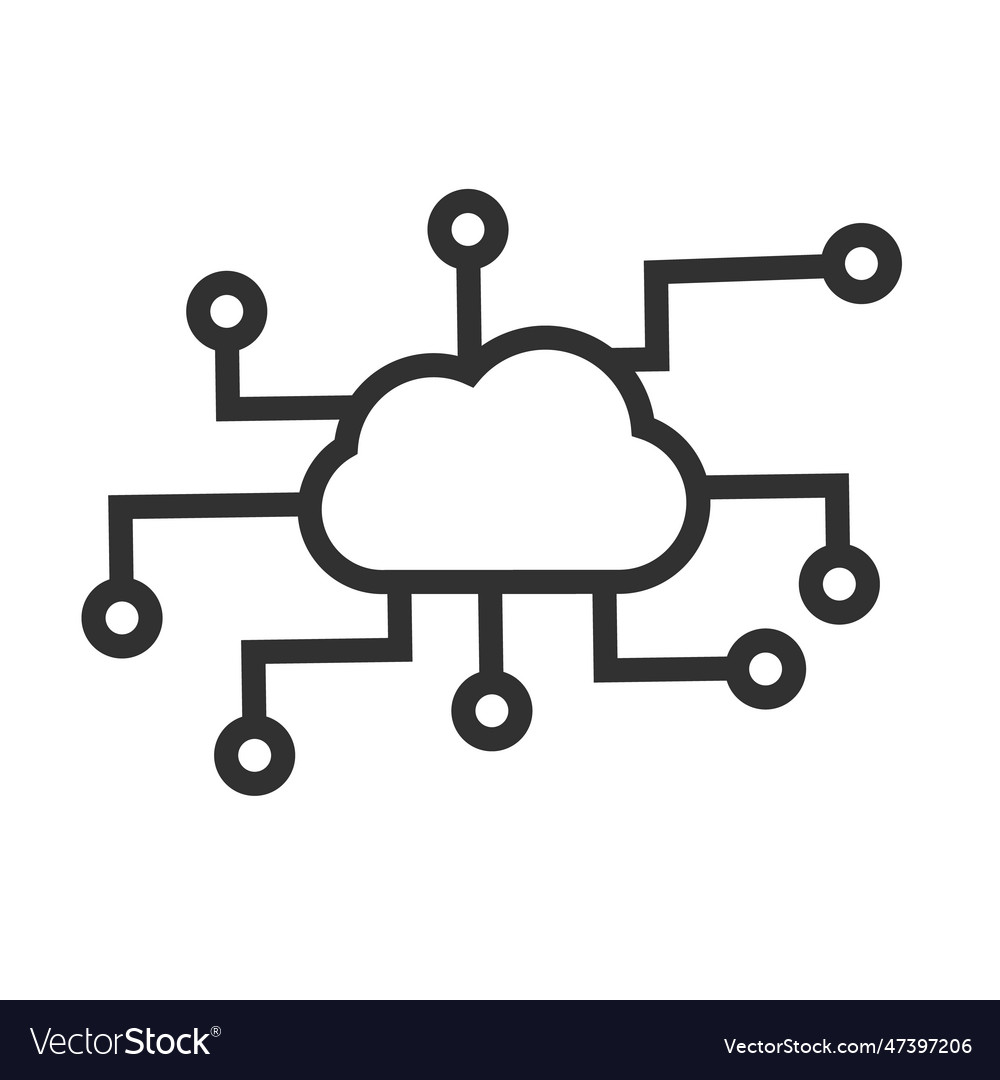Cloud network icon or web icon Royalty Free Vector Image