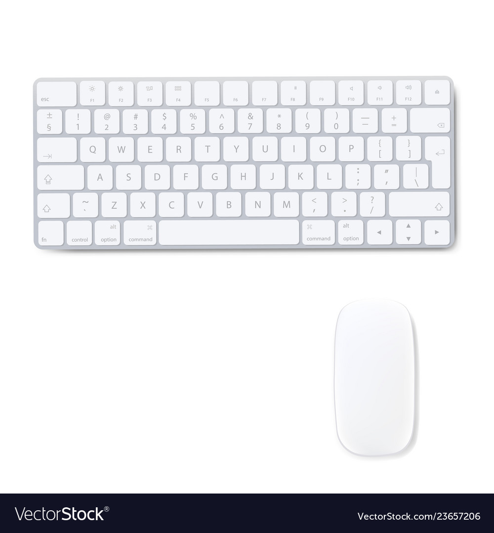 Computer keyboard with mouse isolated background Vector Image