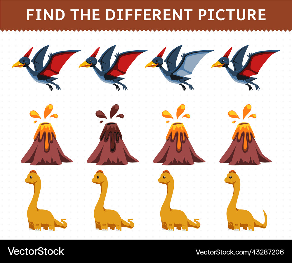 Education game for children find the different Vector Image
