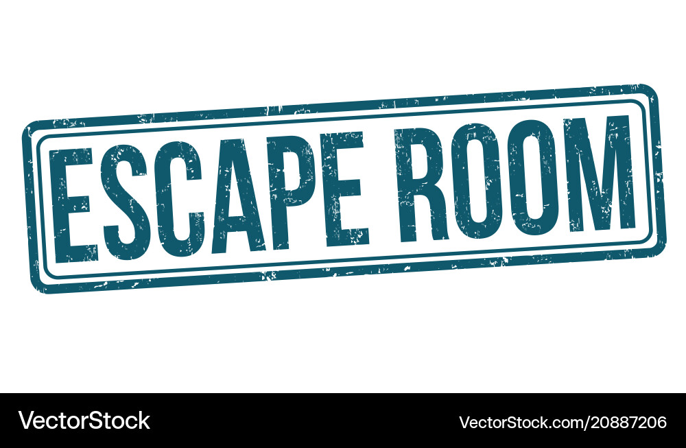 Escape room grunge rubber stamp Royalty Free Vector Image