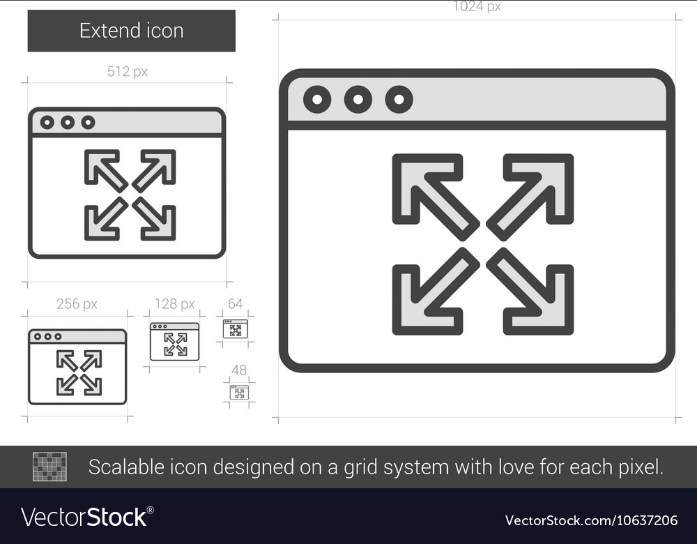 Extend line icon Royalty Free Vector Image - VectorStock