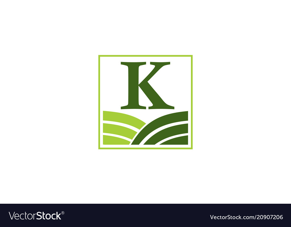 Green project solution center initial k Royalty Free Vector