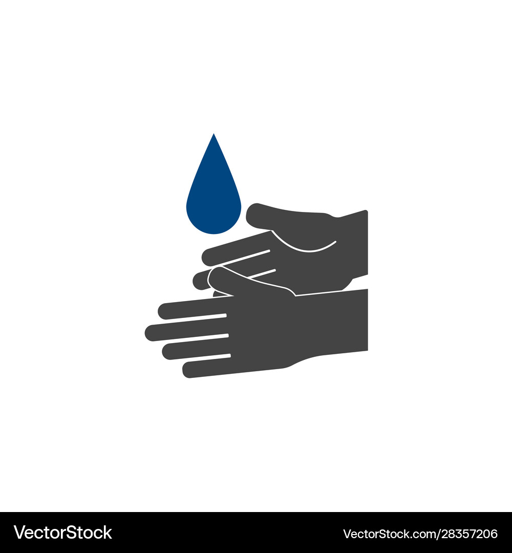 Hand washing icon hygiene symbol on white Vector Image