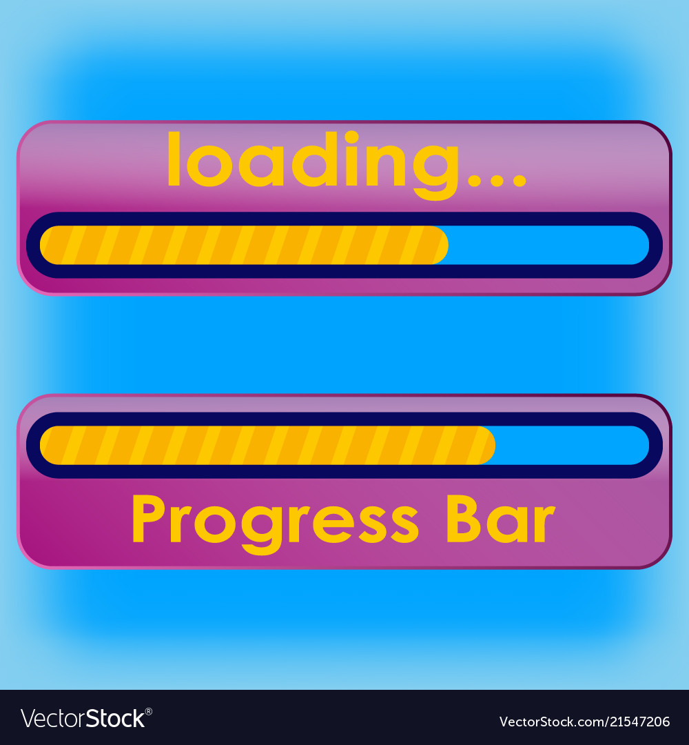 Progress loading bar a blue Royalty Free Vector Image