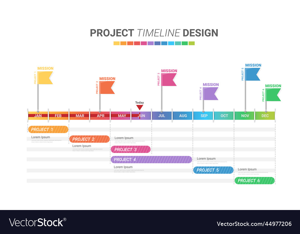 Project time plan business template with 4 Vector Image