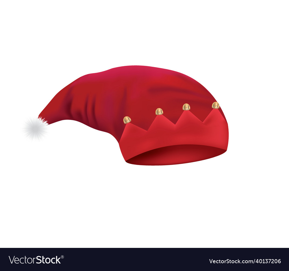Red elf cap Royalty Free Vector Image - VectorStock