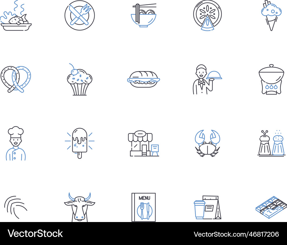 Savoring line icons collection enjoyment Vector Image