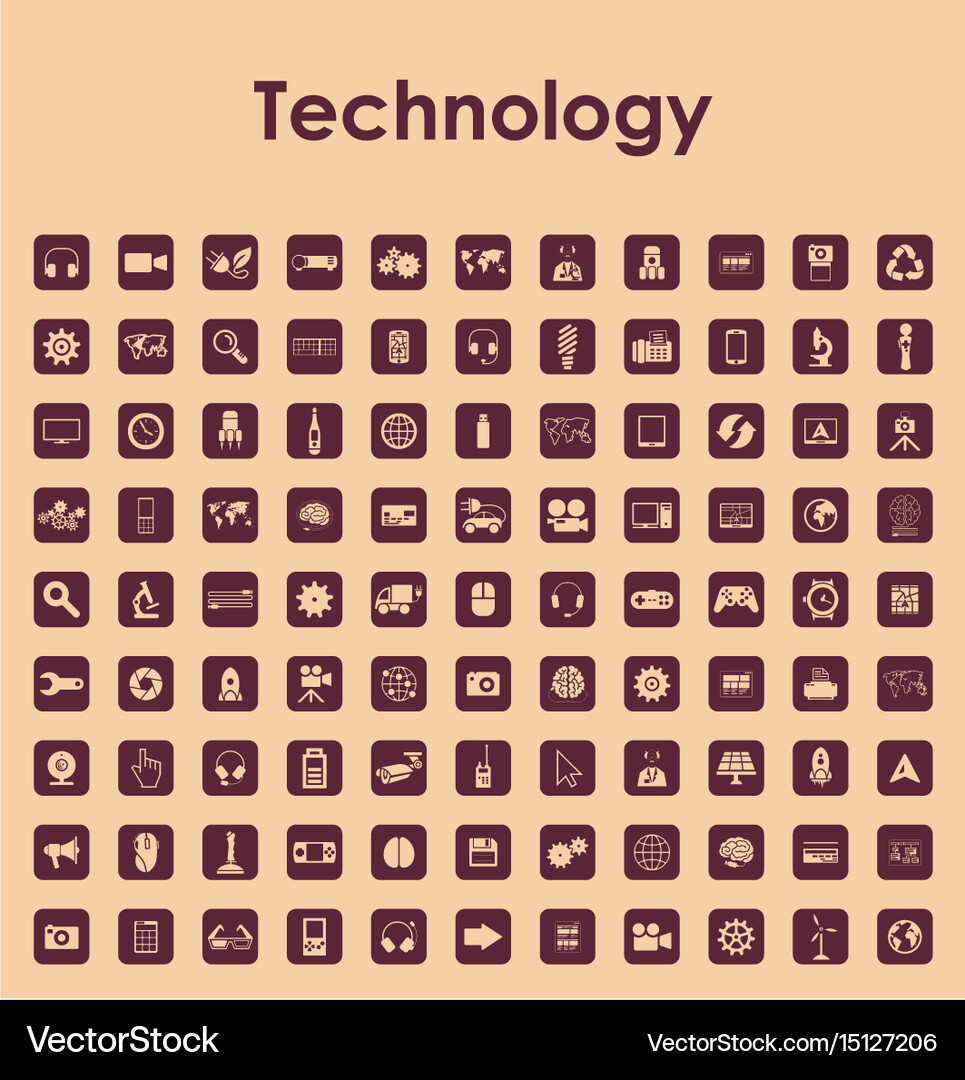 Set of technology simple icons Royalty Free Vector Image