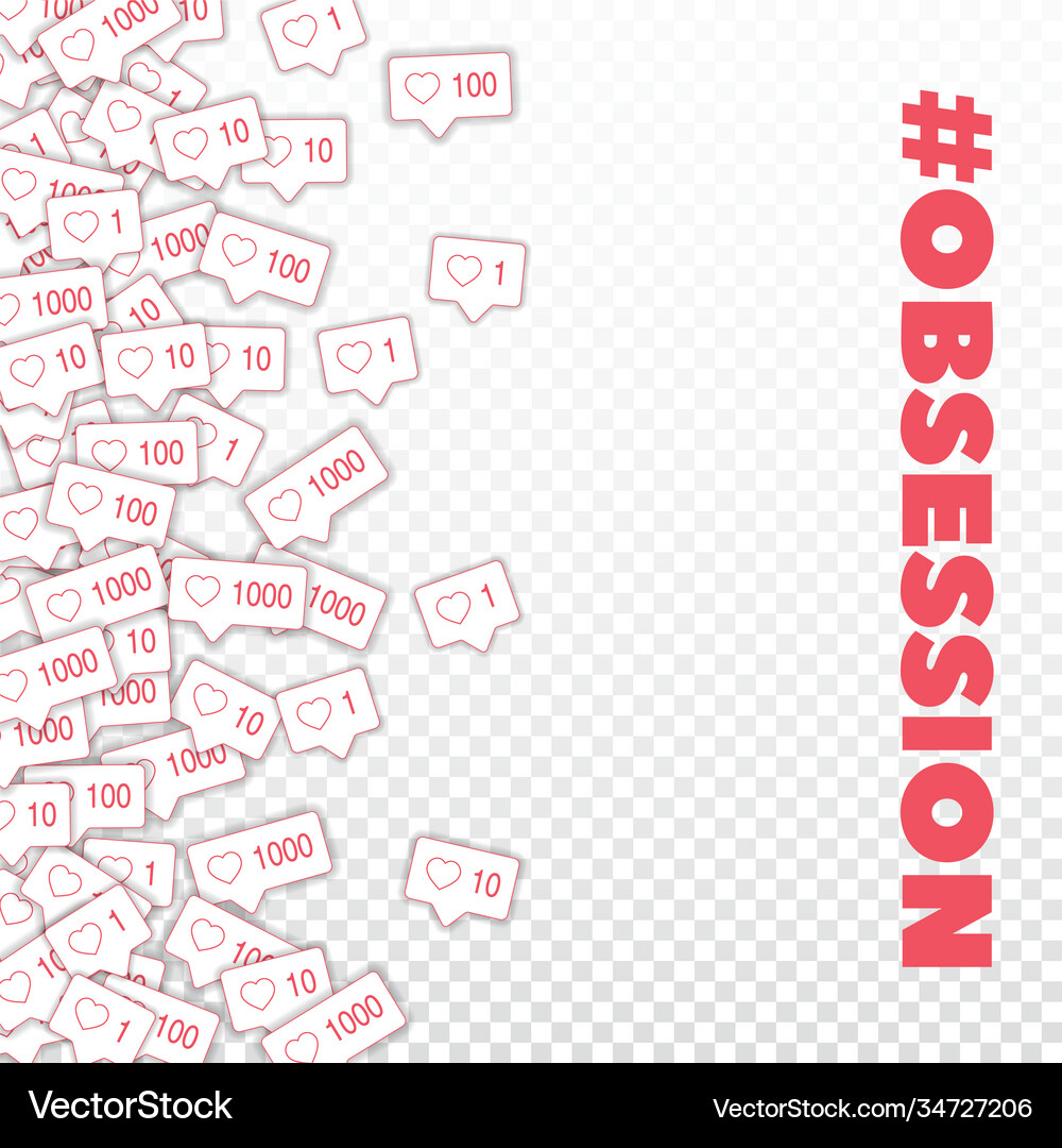 Social media icons obsession concept Royalty Free Vector