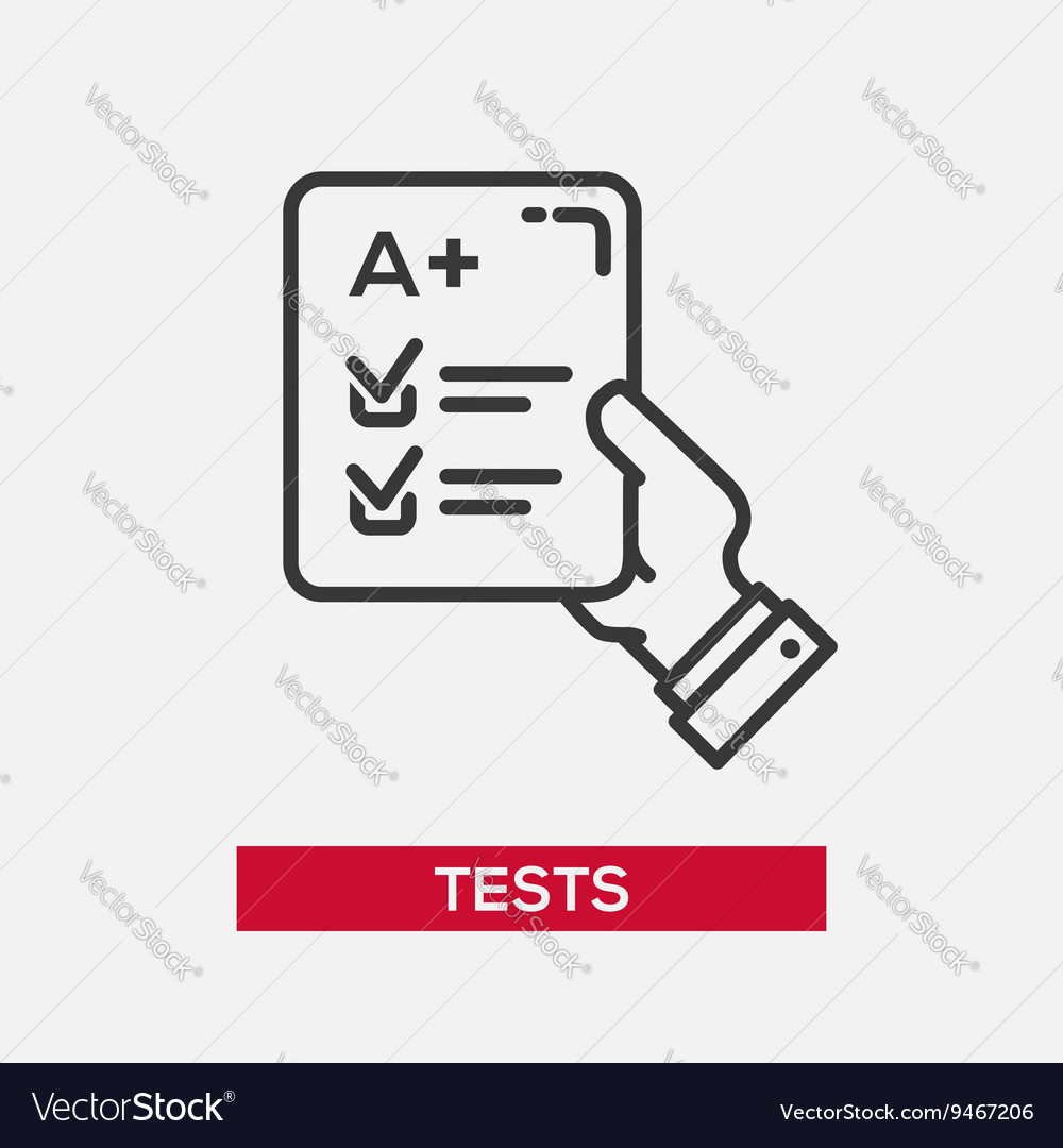 Tests - single icon Royalty Free Vector Image - VectorStock