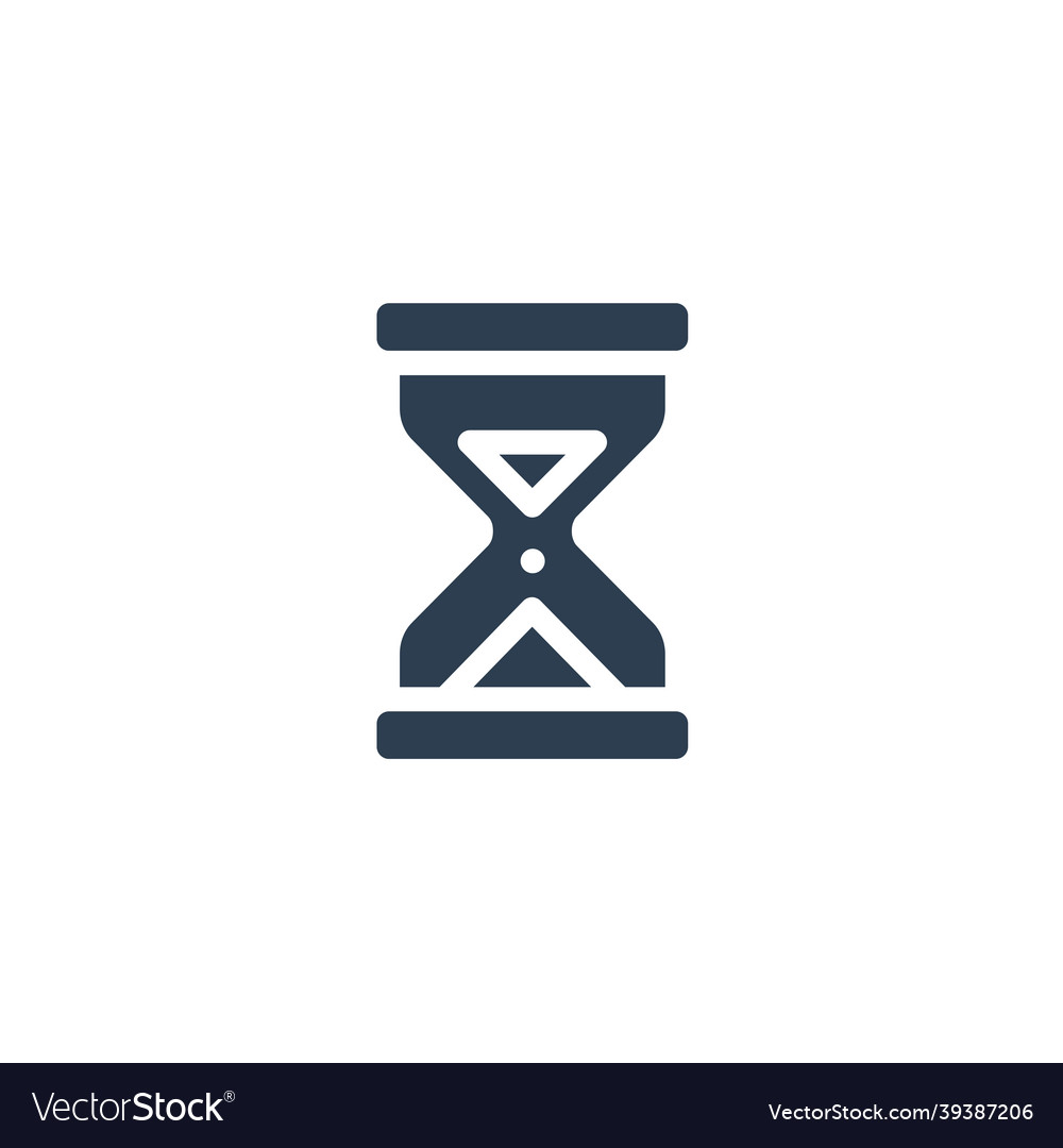 Timer sand hourglass glass clock solid flat icon Vector Image