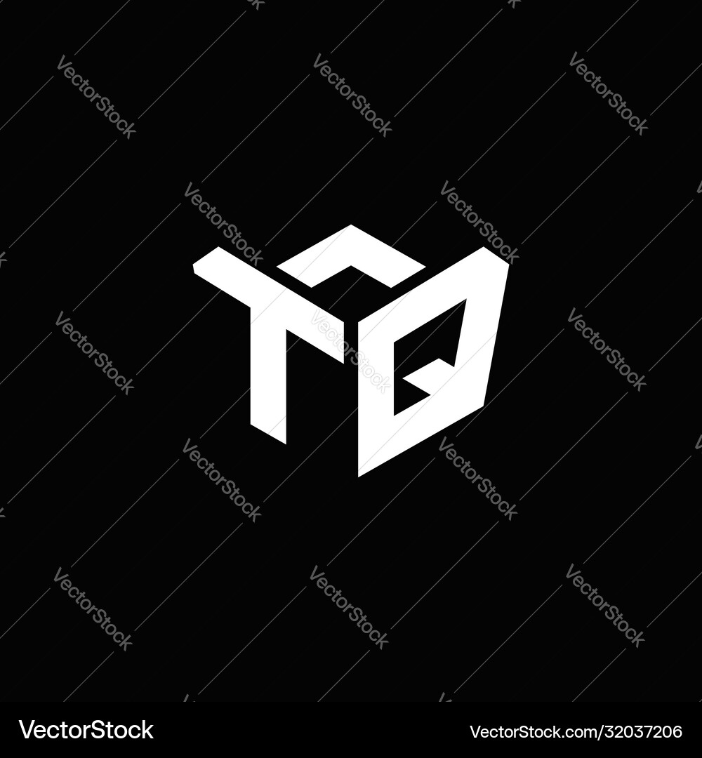 Tq logo monogram with emblem style ribbon design Vector Image